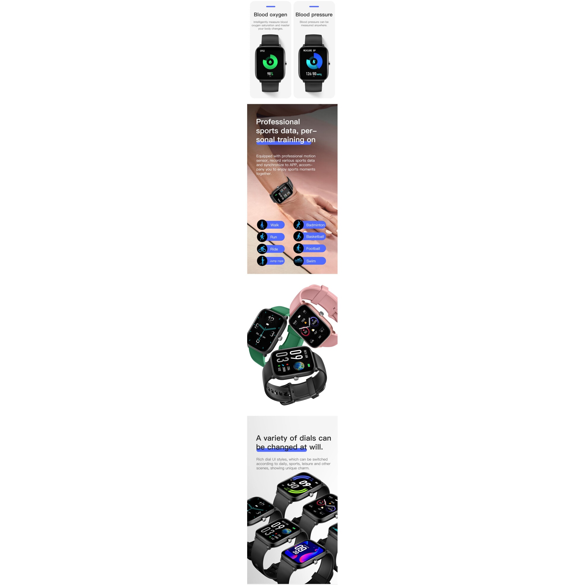Ceas Smartwatch,, inteligent, fitness, sport, rezistent apa, functie ...