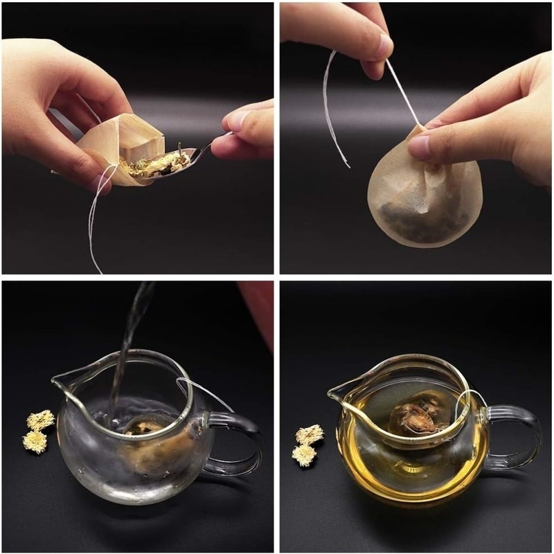 Set 200 saculeti filtru pentru ceai, hartie neprelucrata, rotunzi cu ...