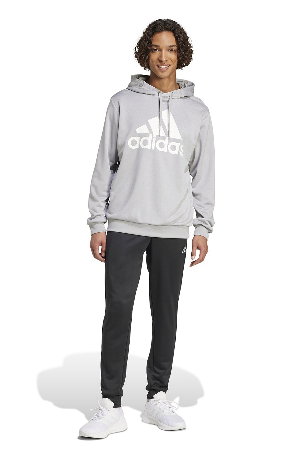 adidas Sportswear, Спортен екип с лого, Бял, Черен, Сив меланж, M - eMAG.bg