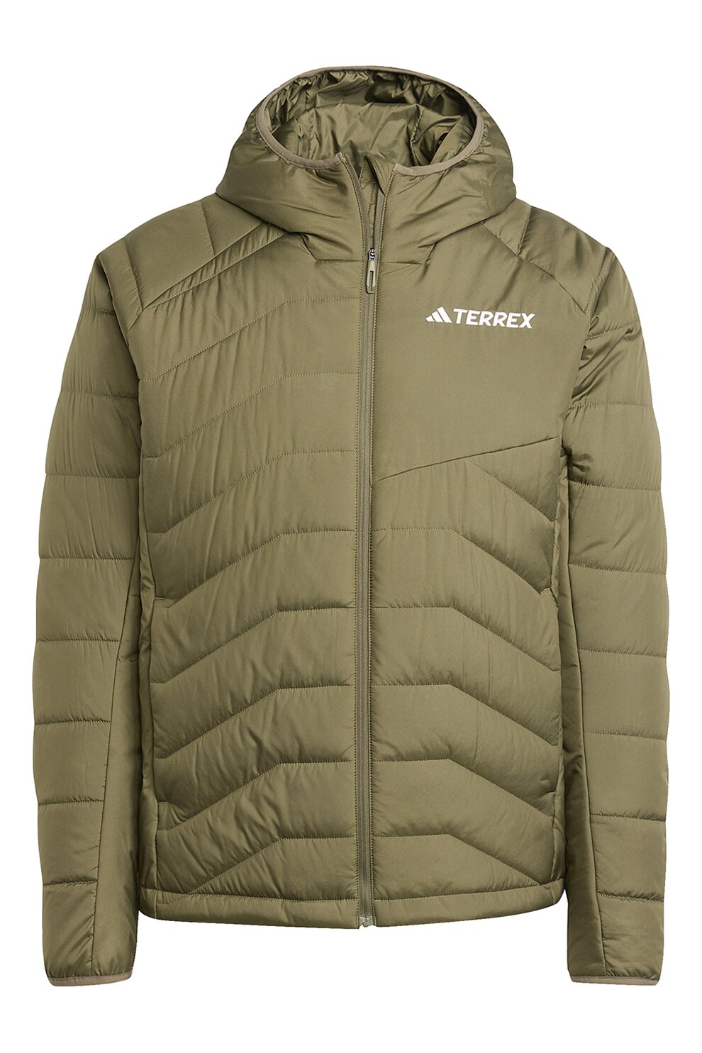 adidas Performance, Geaca cu gluga pentru drumetii Terrex, Kaki, S ...