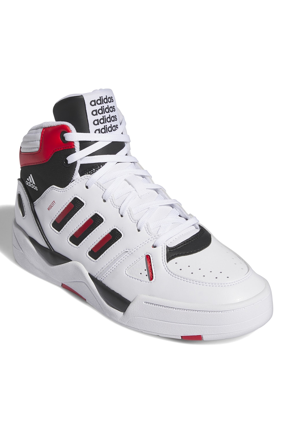 adidas Sportswear, Pantofi sport de piele ecologica Midcity Mid, Negru ...