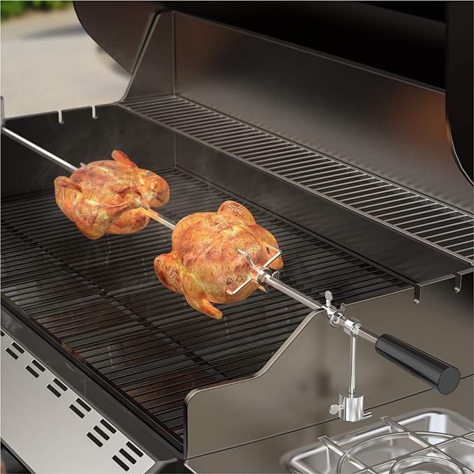 Kit de rotisare electric pentru gratar, 94 cm, 220-240V, Inox - eMAG.ro