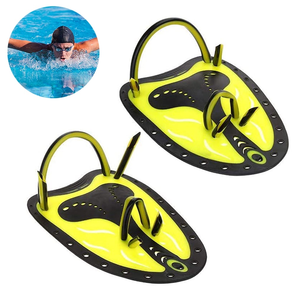 Palmare pentru inot, galben/negru, pentru copii, S, 190x130mm - eMAG.ro