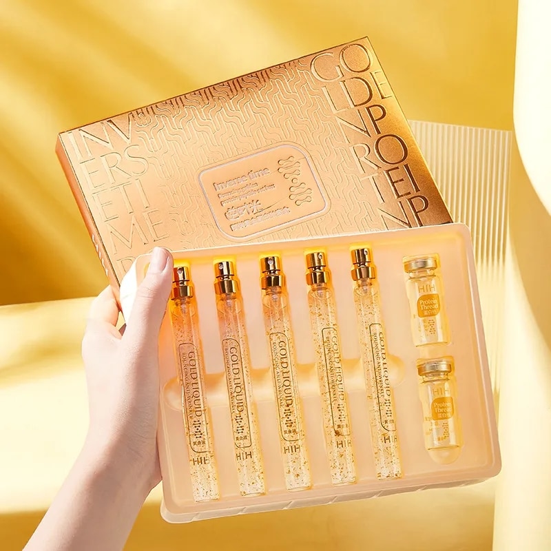Set 40 de fire cu proteine de colagen-peptide si aur 24 k - eMAG.ro
