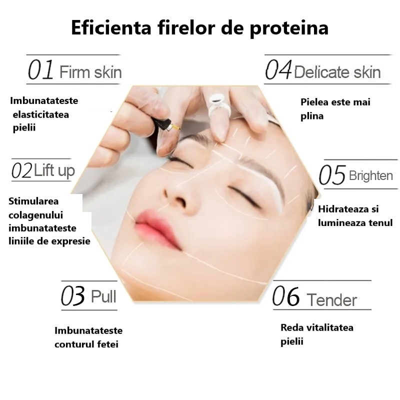 Set 40 de fire cu proteine de colagen-peptide si aur 24 k - eMAG.ro