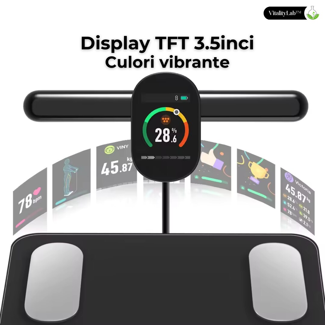 Cantar inteligent Vitality Lab™ Pro Scan, 28 indicatori corporali, 8 ...