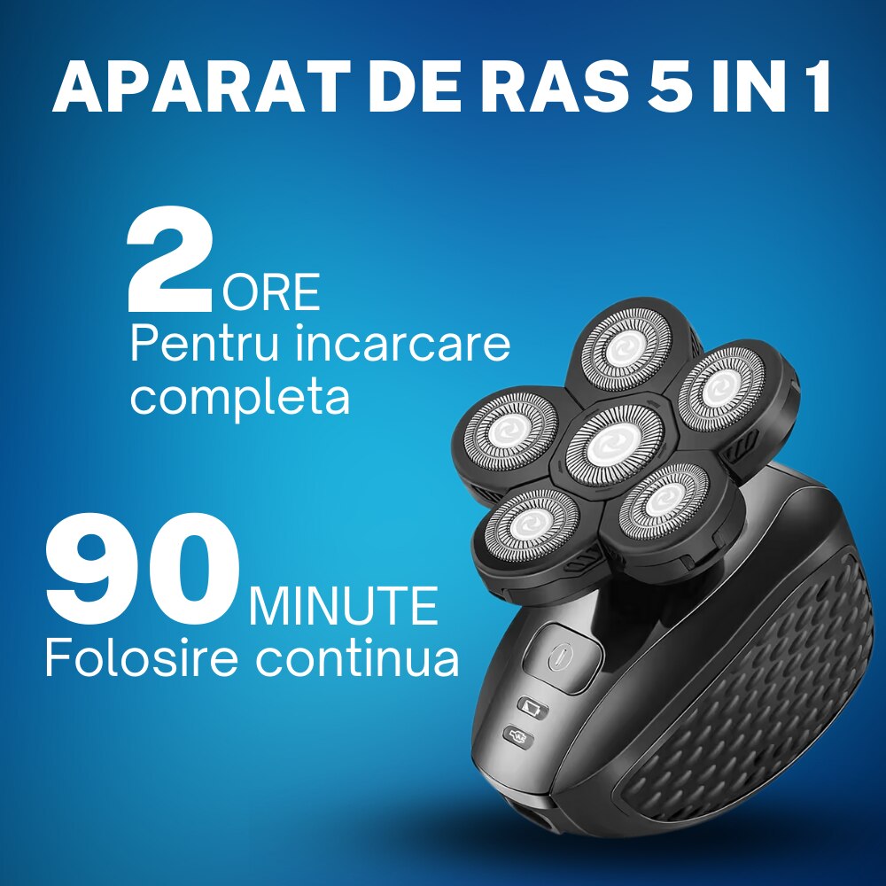 Aparat de ras profesional pentru barbati 5 in 1, Autonomie 90 minute ...