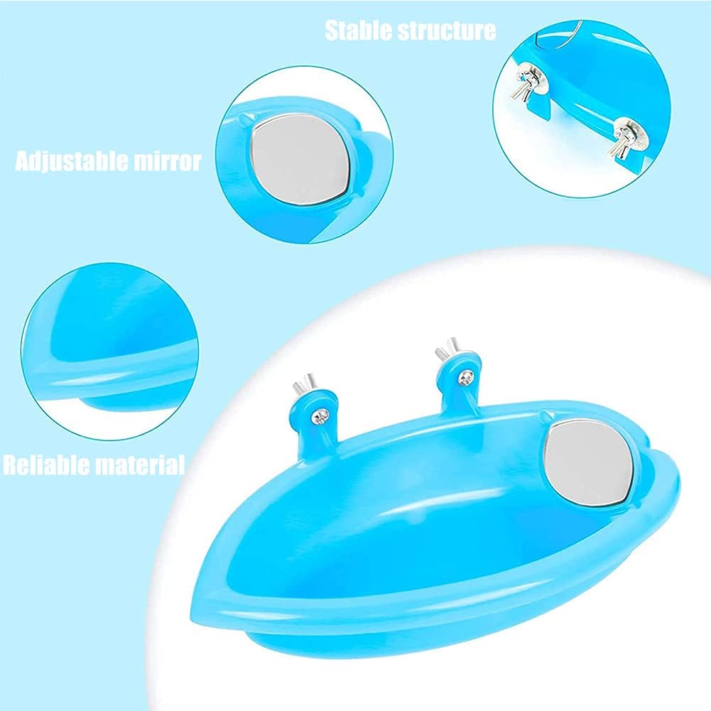 Set 2 bucati cada pentru pasari, accesorii colivie, plastic, albastru ...