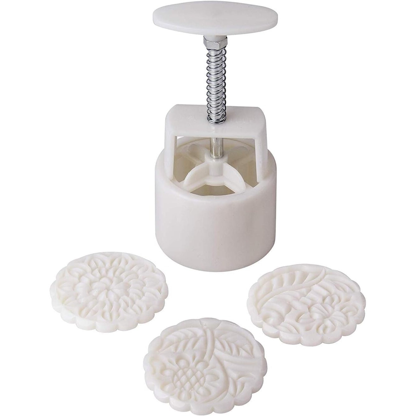 Set forme prajituri, 4 bucati, plastic, bej, dimensiuni rotund: 5.2x6 ...