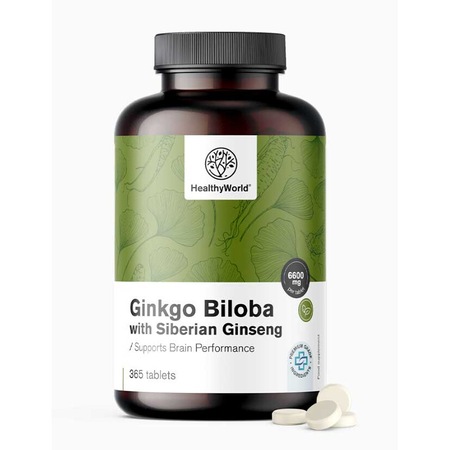 Supliment alimentar Ginkgo biloba cu ginseng siberian, 6600 mg, 365 de ...