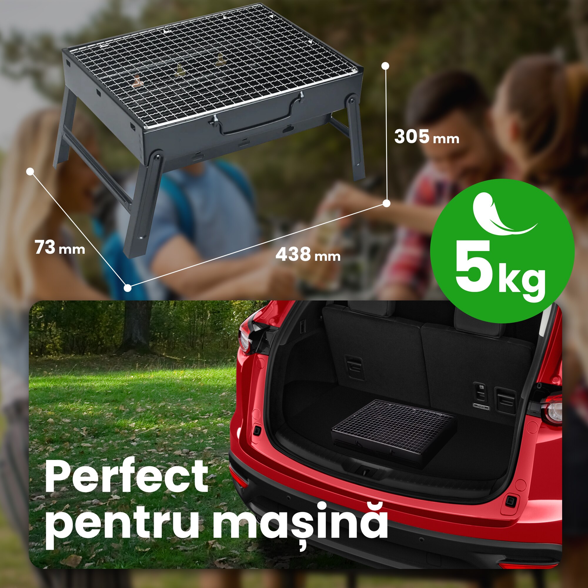 Gratar gradina turistic, pliabil, portabil, Extralink Home GL-640 - eMAG.ro
