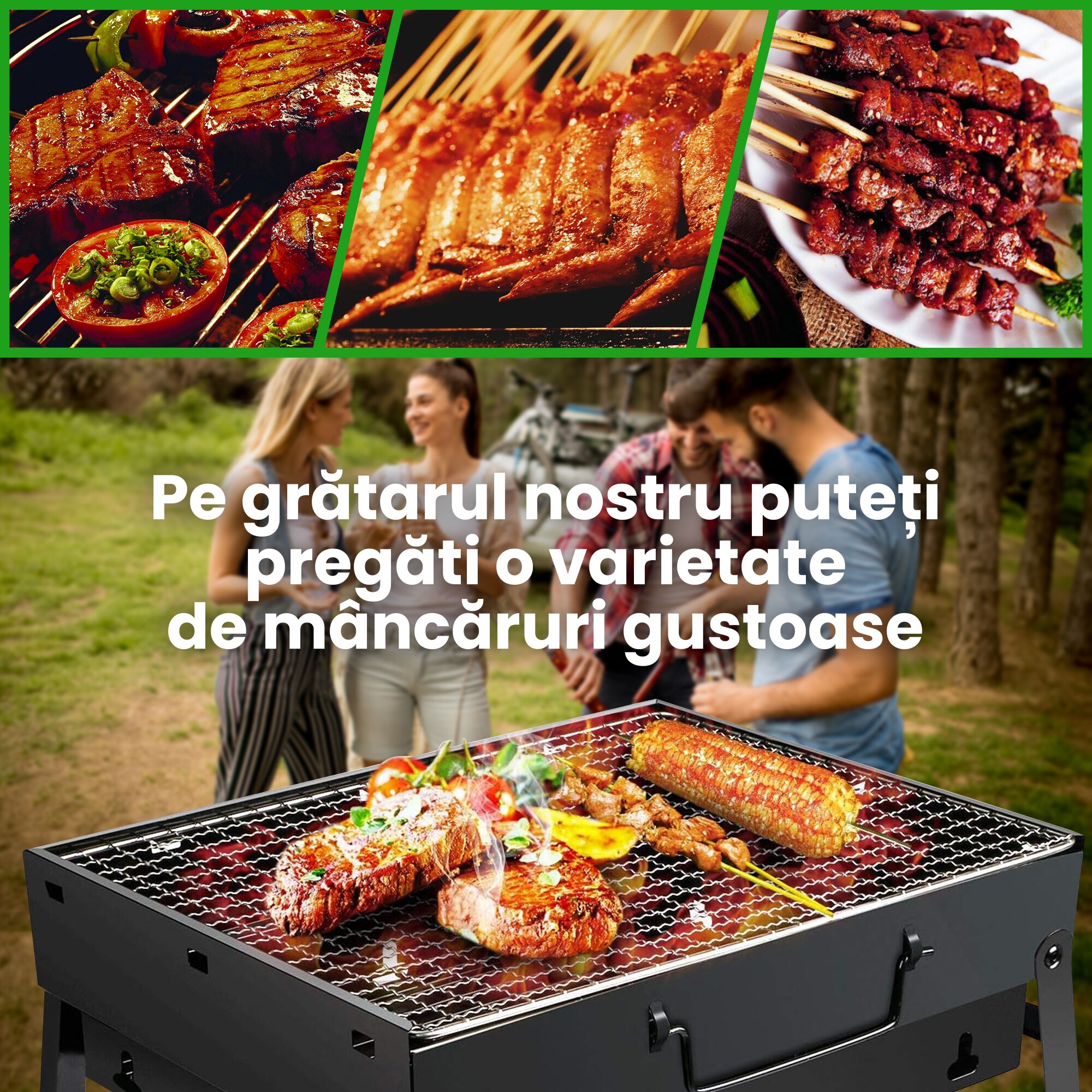 Gratar gradina turistic, pliabil, portabil, Extralink Home GL-640 - eMAG.ro