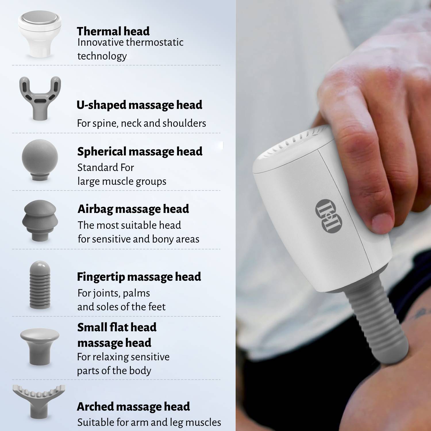 Aparat Pentru Masaj Mini, CIICII®, C1577, Tip Pistol, cu Cap de masaj cu incalzire automata ...