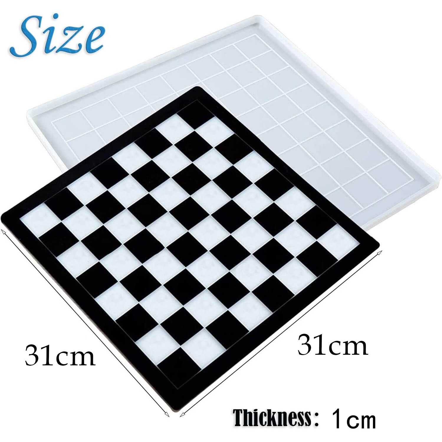 Set de Matrite Sah din Silicon 3D, 25 piese, pentru Rasina, cu Sac de ...