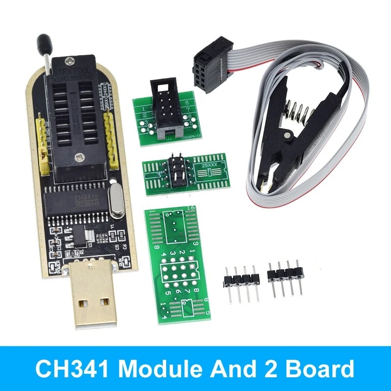 Kit programator USB CH341B cu cleste EEPROM SOIC8/SOP8, Flash BIOS ...