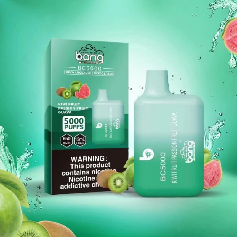 Tigara electronica Bang 5000 Puffs, Nicotina 2%, Kiwi Passion Fruit ...