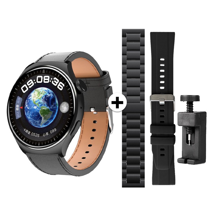 Ceas Smartwatch Kalobee SK25 Box, 48 мм, display AMOLED + SET 3 curele ...