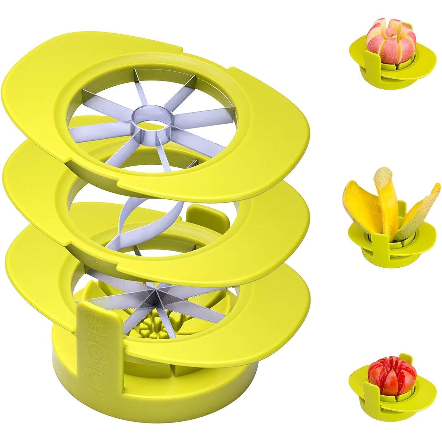 Set Tocator Fructe 4 in 1, Baza Comuna, Inox, verde - eMAG.ro