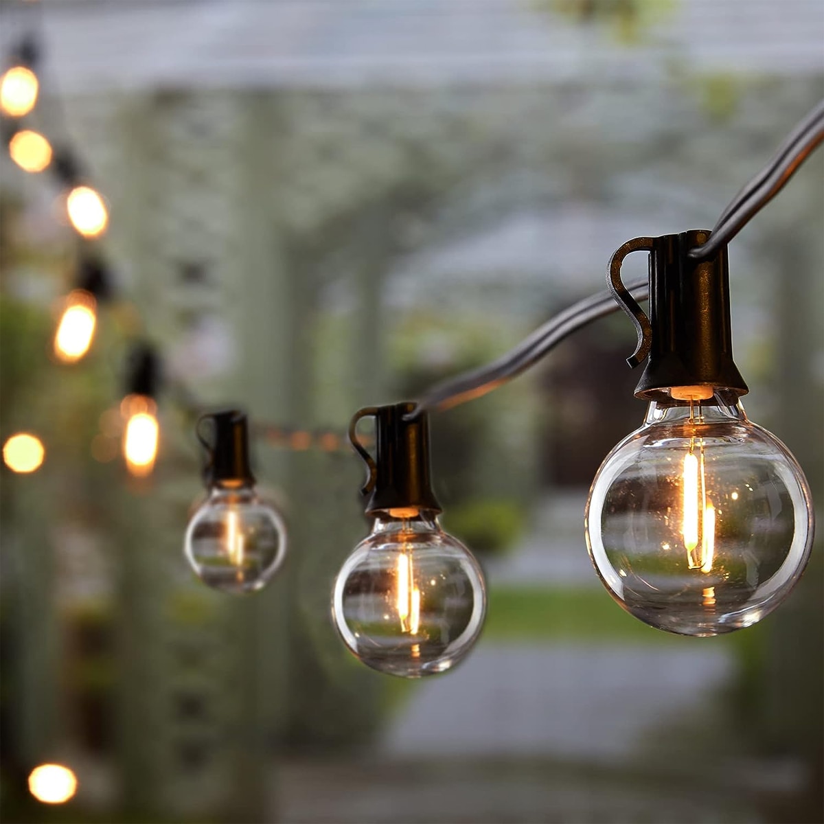Instalatie de exterior cu LED-uri, Peysaitr, 25 becuri G40, 50ft ...