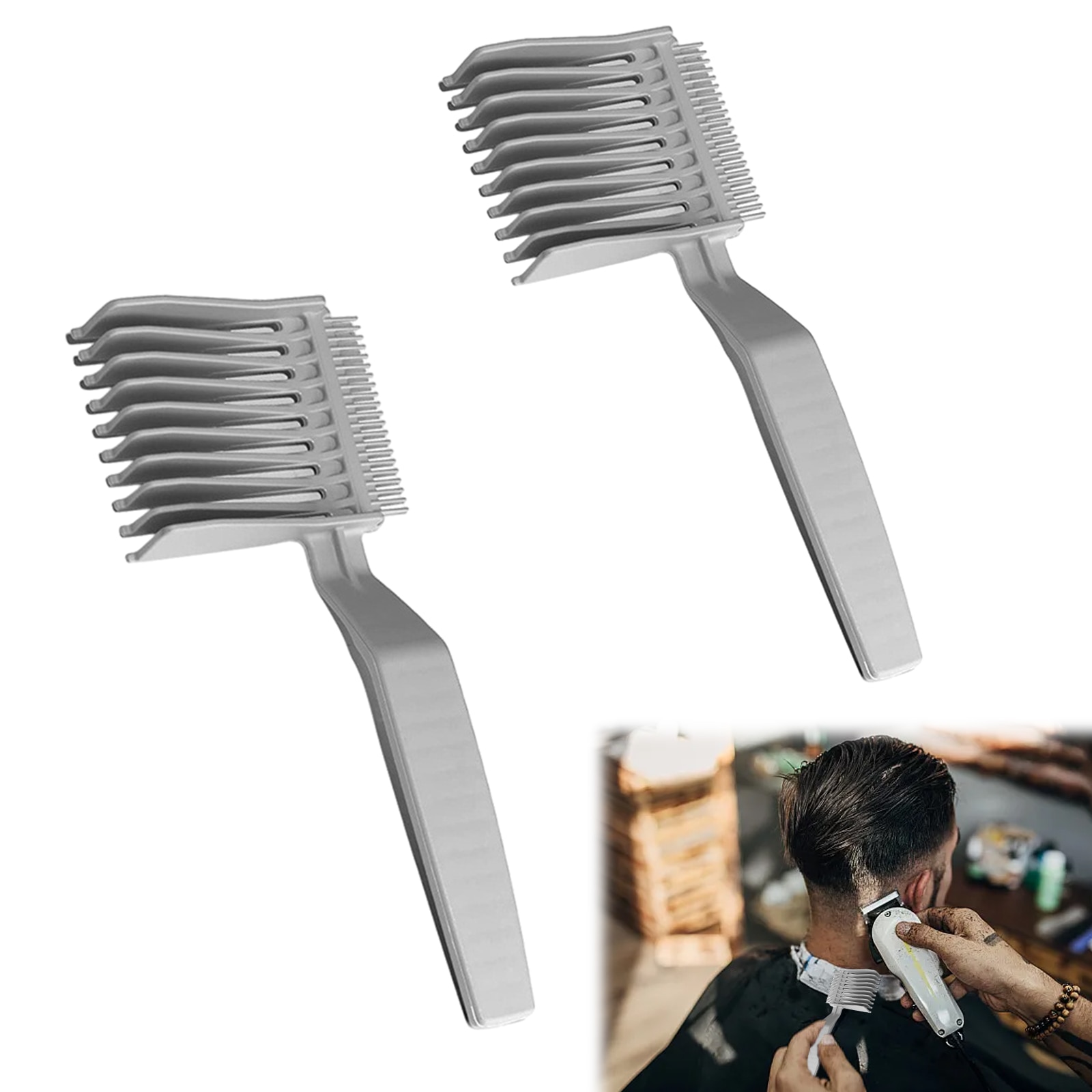 Pieptene de tuns pentru barbati, design gradient, pozitionare curbata ...
