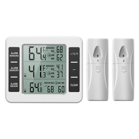 Termometru digital, Wireless, 2 senzori, Alarma, Monitorizare ...