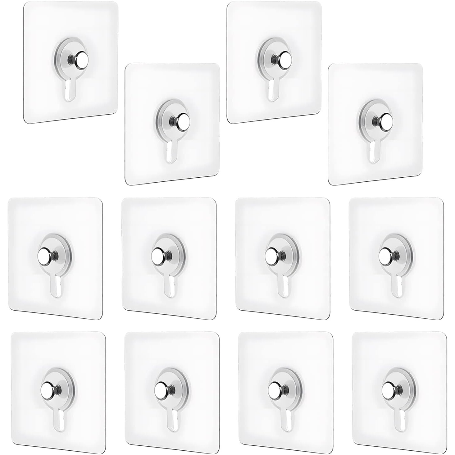 Set 12 carlige adezive pentru tablouri, transparent, 5.8x5.8cm - eMAG.ro