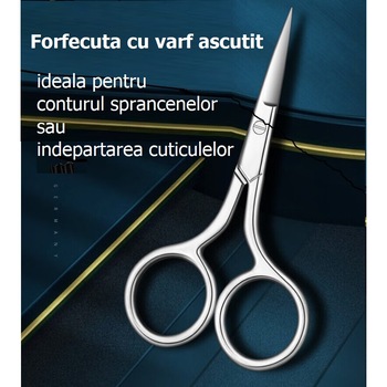 Trusa de manichiura pedichiura ESensio 11 piese unghiera curbata mare ...