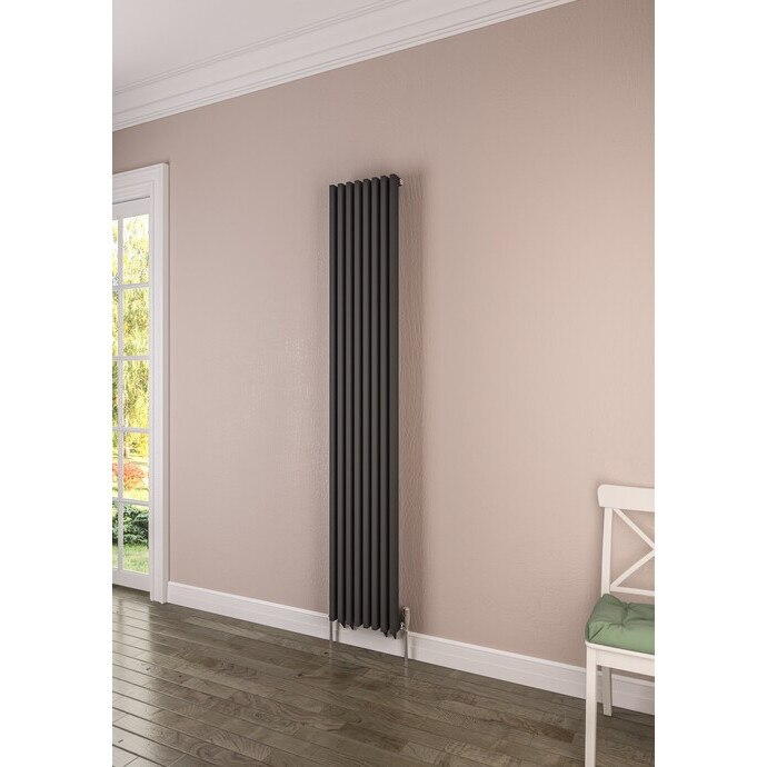 Radiator decorativ Design Black 580 x 1800 mm negru antracit texturat ...