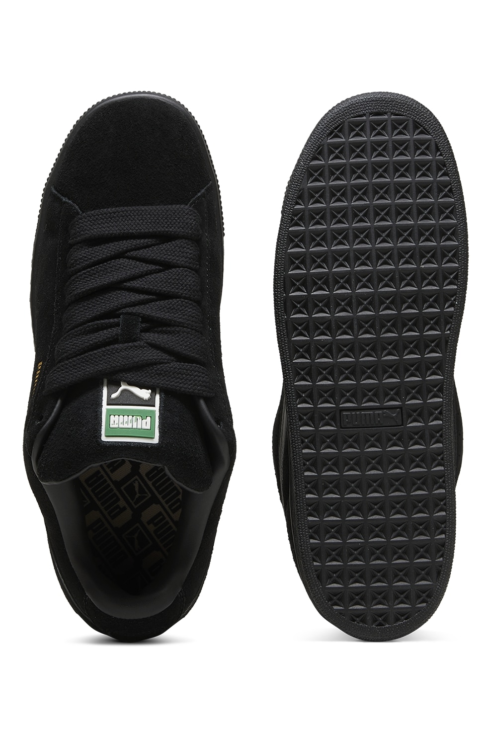 Puma, Pantofi sport din piele intoarsa cu insertii de piele, Negru, 9 ...