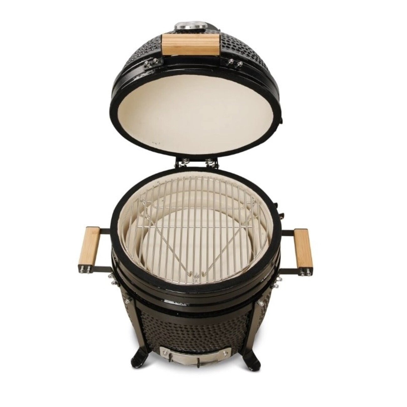 Gratar ceramic pe carbuni Kamado BONO Minimo 15”, 40 cm, negru - eMAG.ro