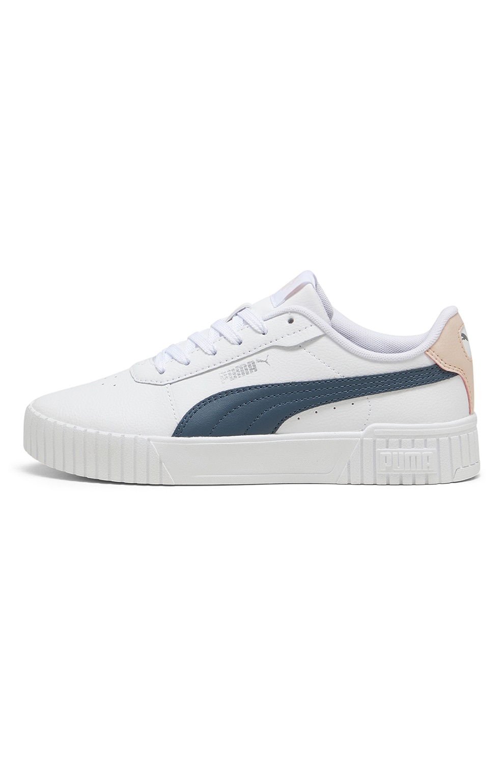 Puma, Pantofi sport de piele si piele ecologica Carina 2.0, Alb ...