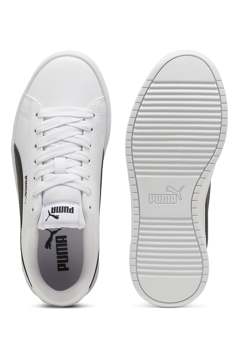 Puma, Pantofi sport de piele ecologica Rickie Classic, Alb, Negru, 37 ...