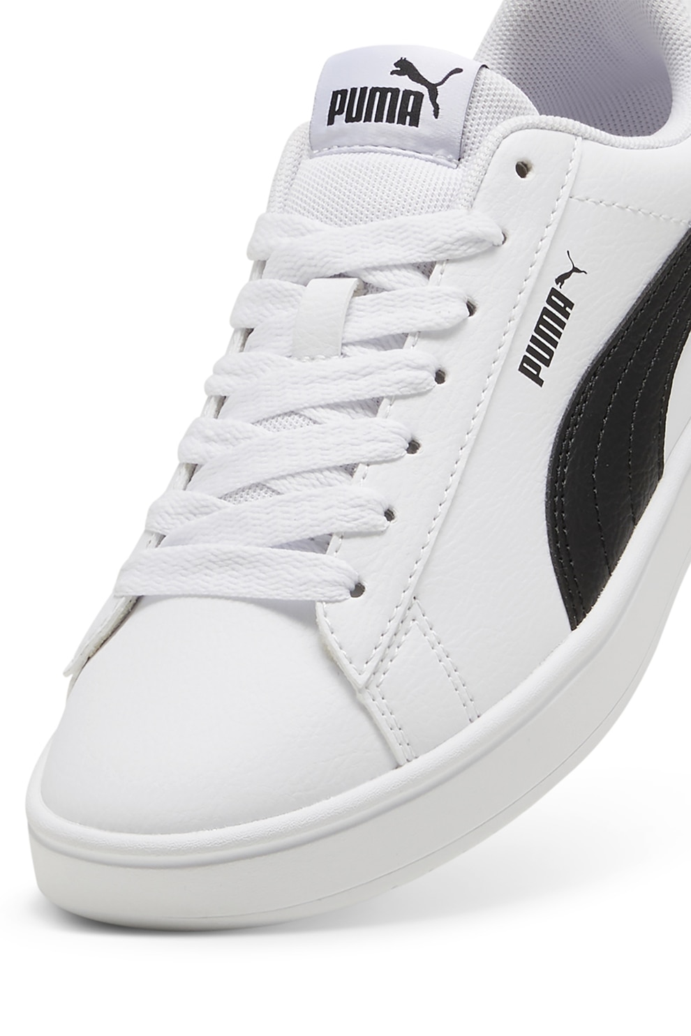 Puma, Pantofi sport de piele ecologica Rickie Classic, Alb, Negru, 37 ...
