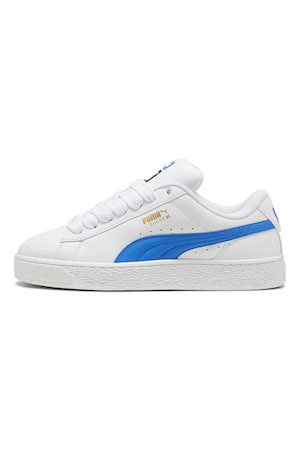 Puma, Pantofi sport de piele si piele ecologica XL, Alb, Albastru royal ...