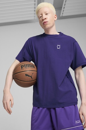 Puma, Tricou relaxed fit pentru baschet Pivot, Violet deschis, L - eMAG.ro