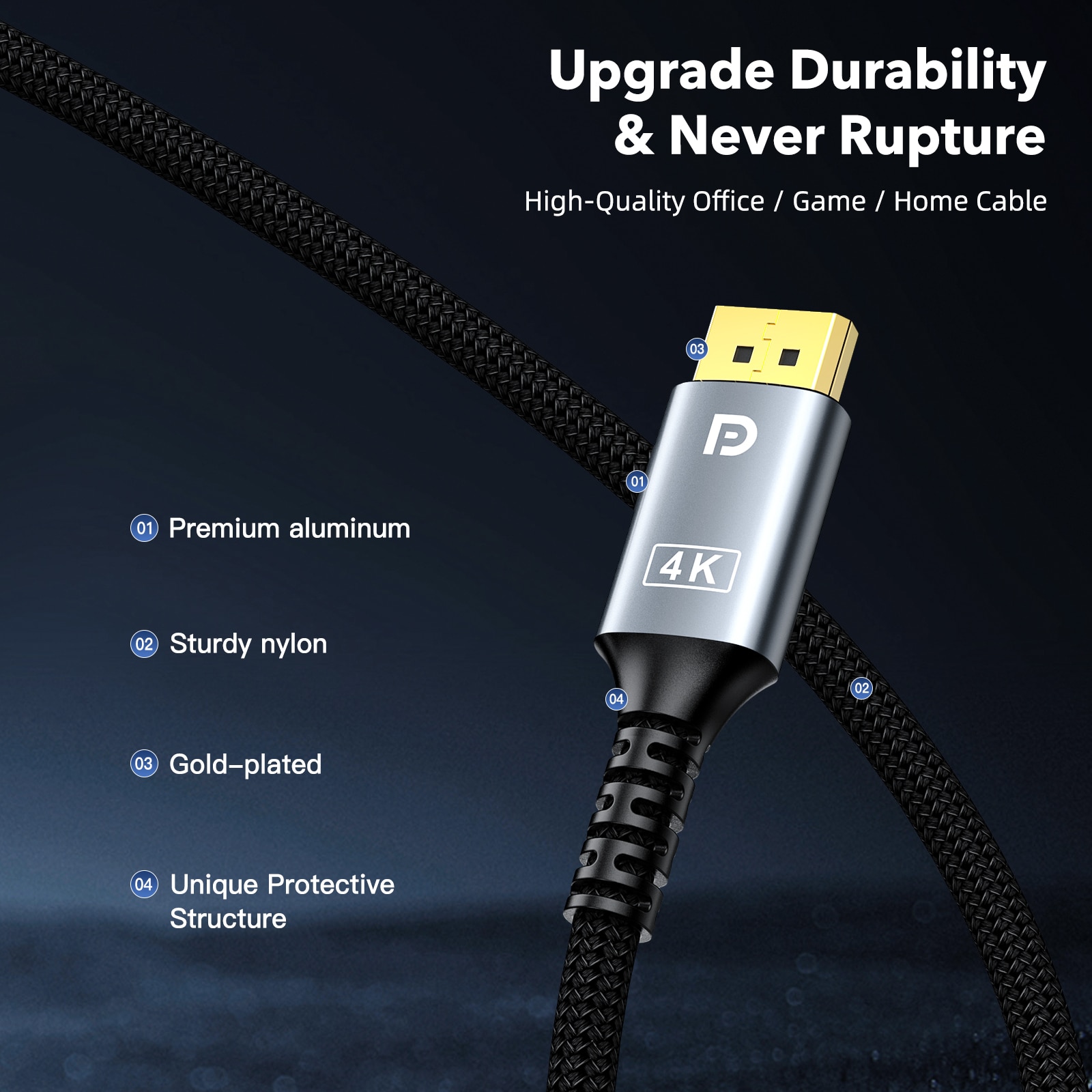 Cablu Adaptor, Display Port la HDMI 4K HDR Tata, 3M, Unidirectional ...