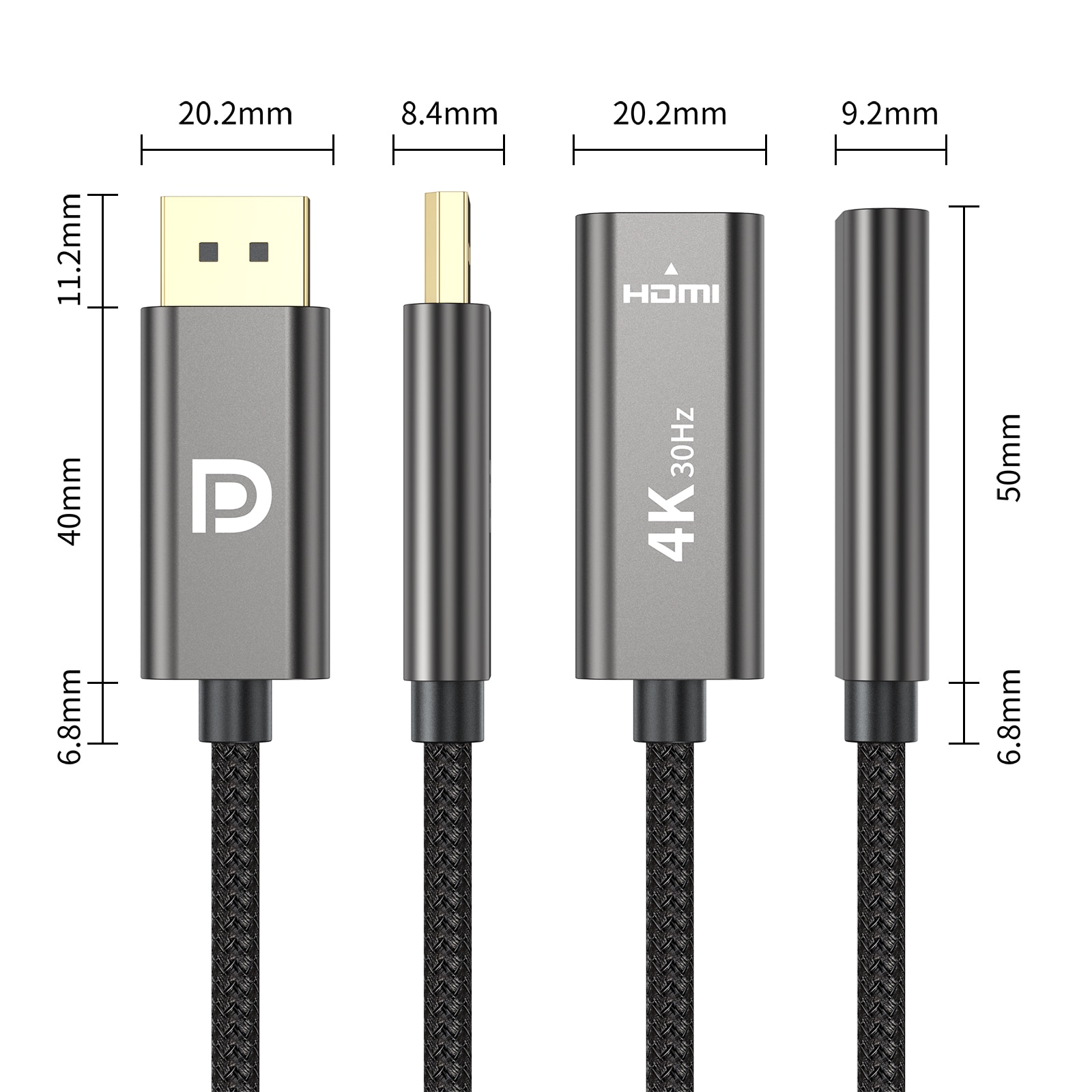 Cablu Adaptor, Display Port la HDMI 4K mama, JADAYA, 0.2M, Convertor DP ...