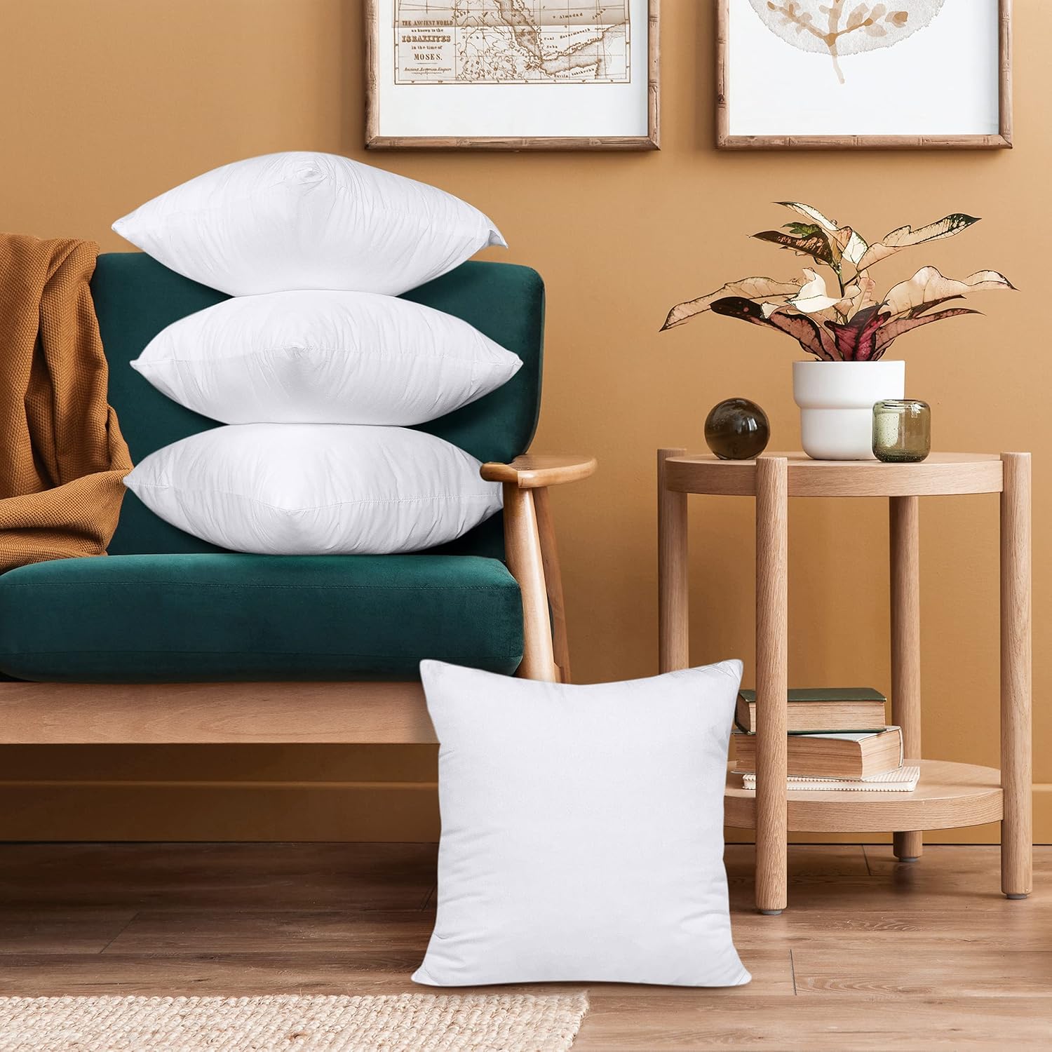 Set 4 Perne interioare, Utopia Bedding, 45 x 45 cm, moi si respirabile ...