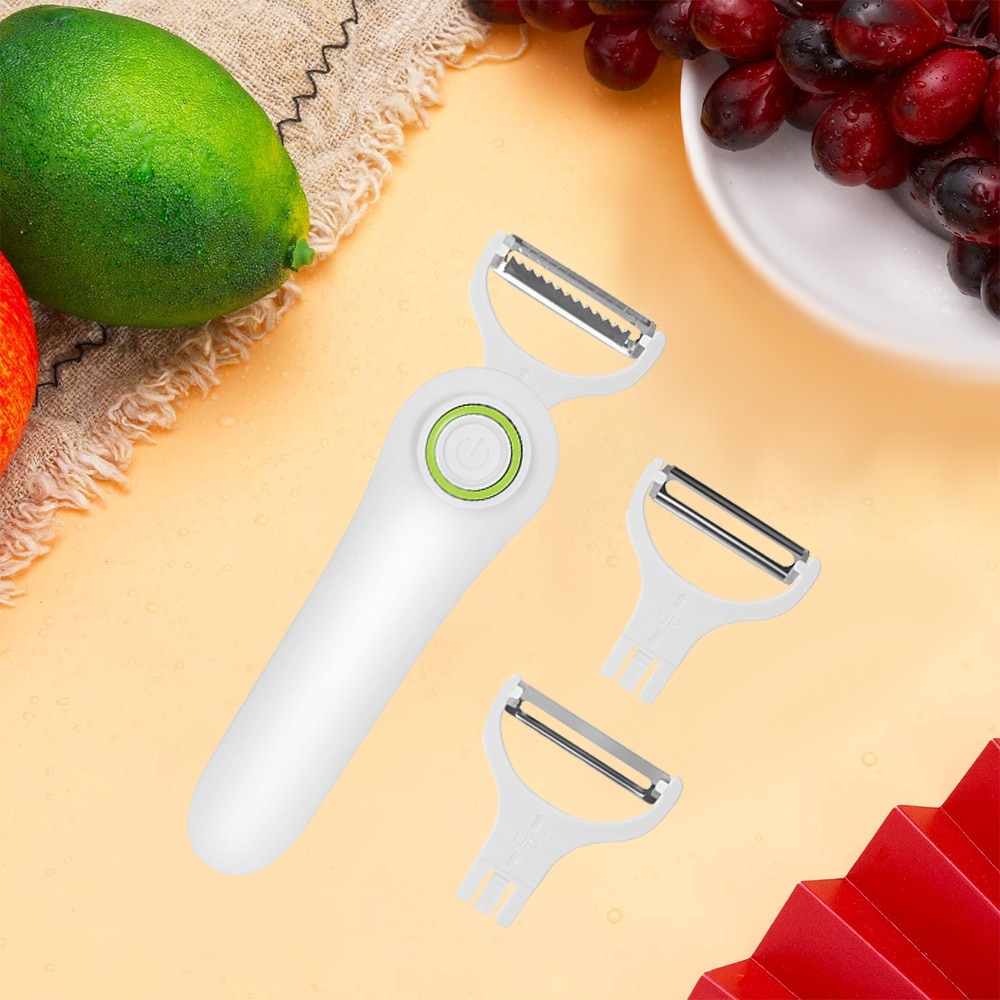 Curatator electric, 3 in 1, cu 3 lame, inox, pentru fructe si legume ...