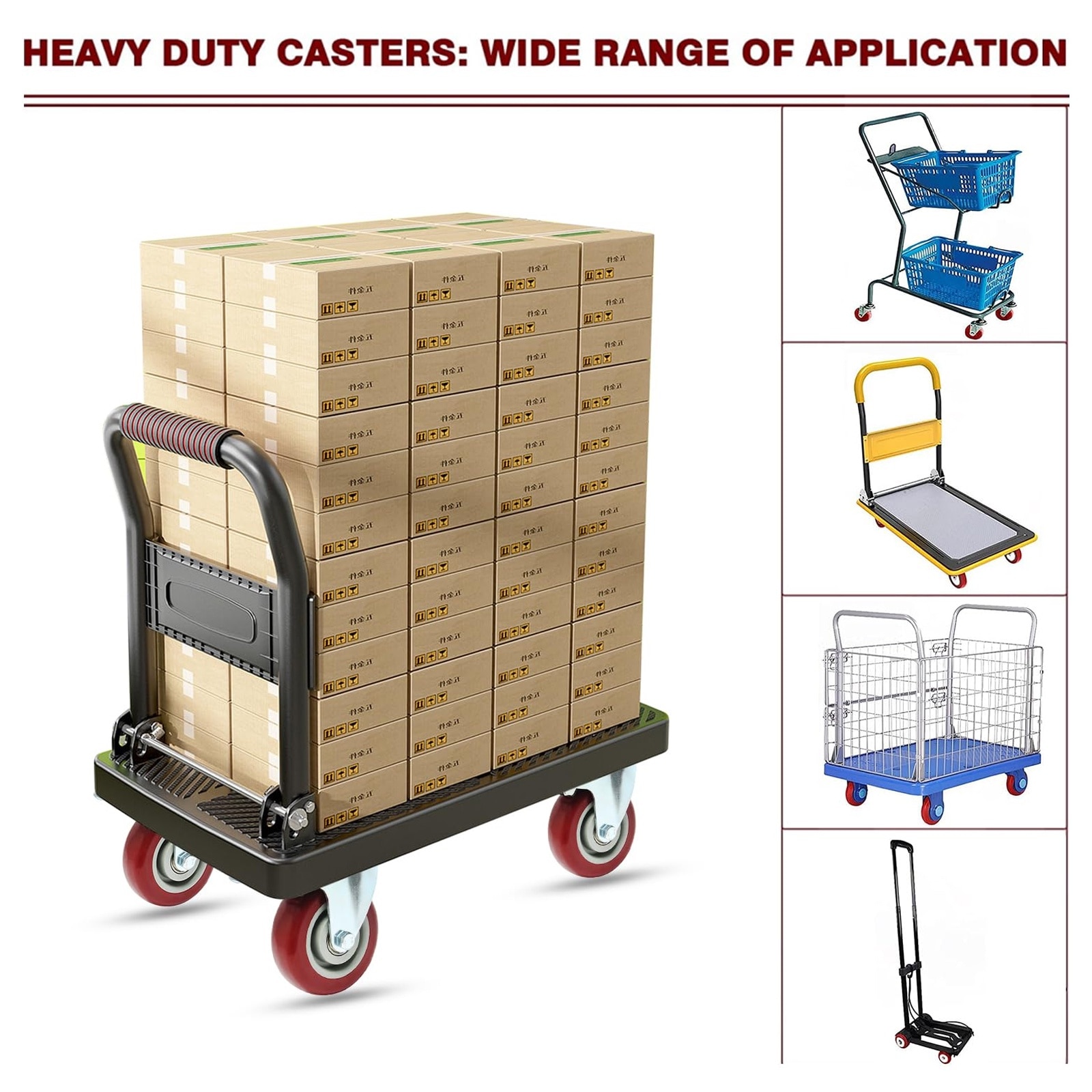 Set 4 roti pentru transpalet manual, SINBINTA, Sarcina portanta 110kg ...
