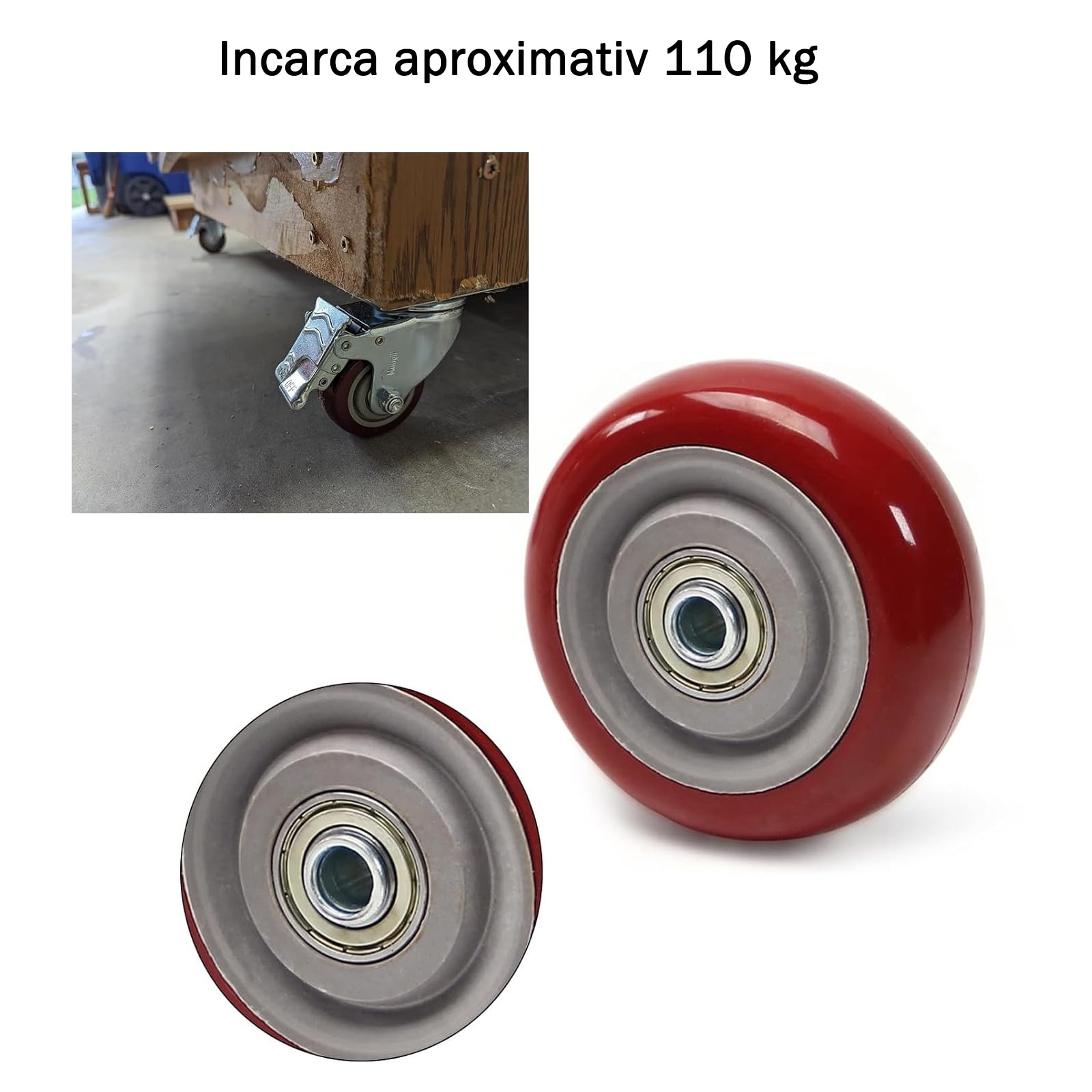 Set 4 roti pentru transpalet manual, SINBINTA, Sarcina portanta 110kg ...