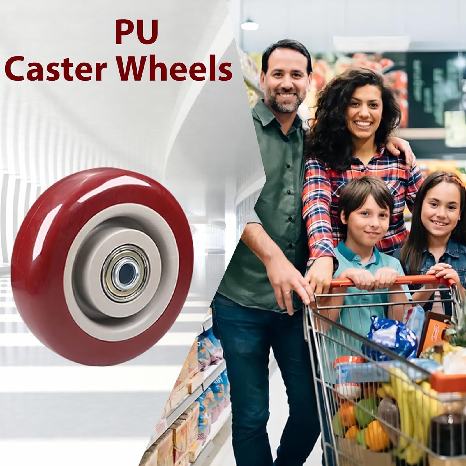 Set 4 roti pentru transpalet manual, SINBINTA, Sarcina portanta 110kg ...