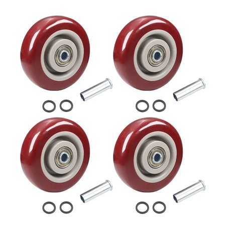 Set 4 roti pentru transpalet manual, SINBINTA, Sarcina portanta 110kg ...