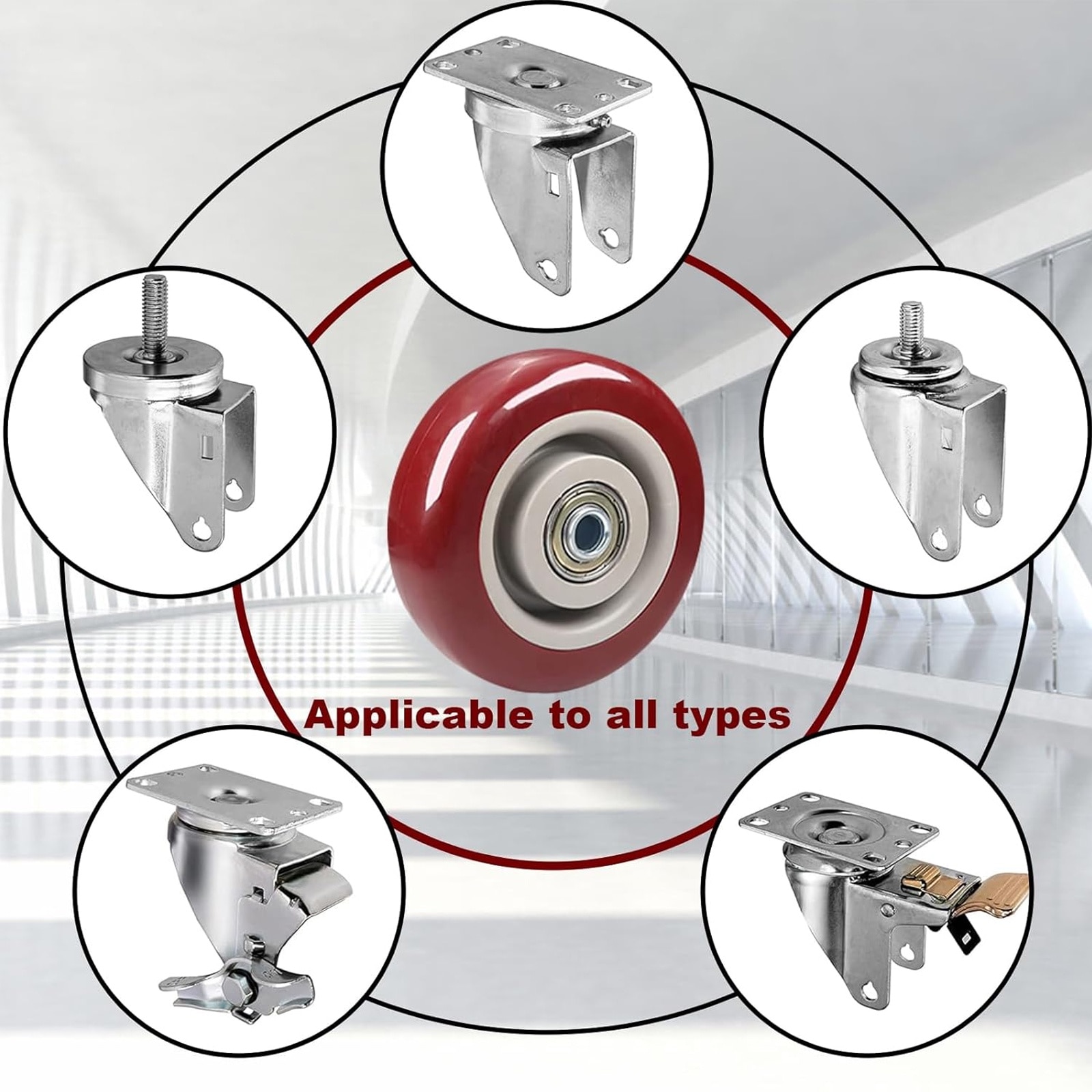 Set 4 roti pentru transpalet manual, SINBINTA, Sarcina portanta 110kg ...