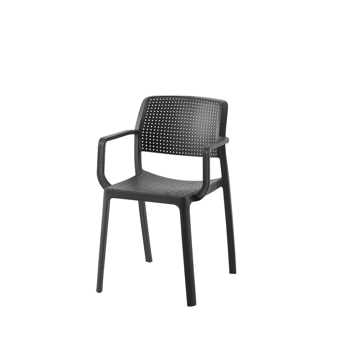 Scaun terasa/gradina din polipropilena, antracit, Hectarul, 61 x 84 x ...