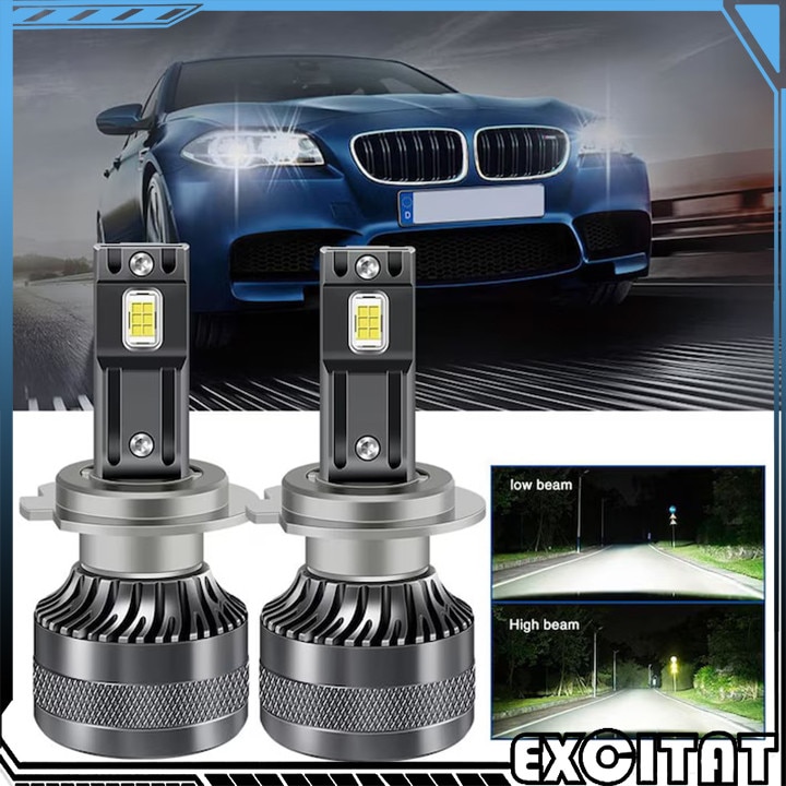 Set 2 Becuri LED Auto LED H7, Excitat®, Premium, 8000Lumeni, 6500K, 12V ...
