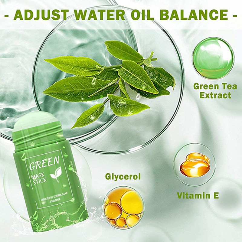 SEOMOU Green Mask Stick Mask за лице, екстракт от зелен чай и бяла ...