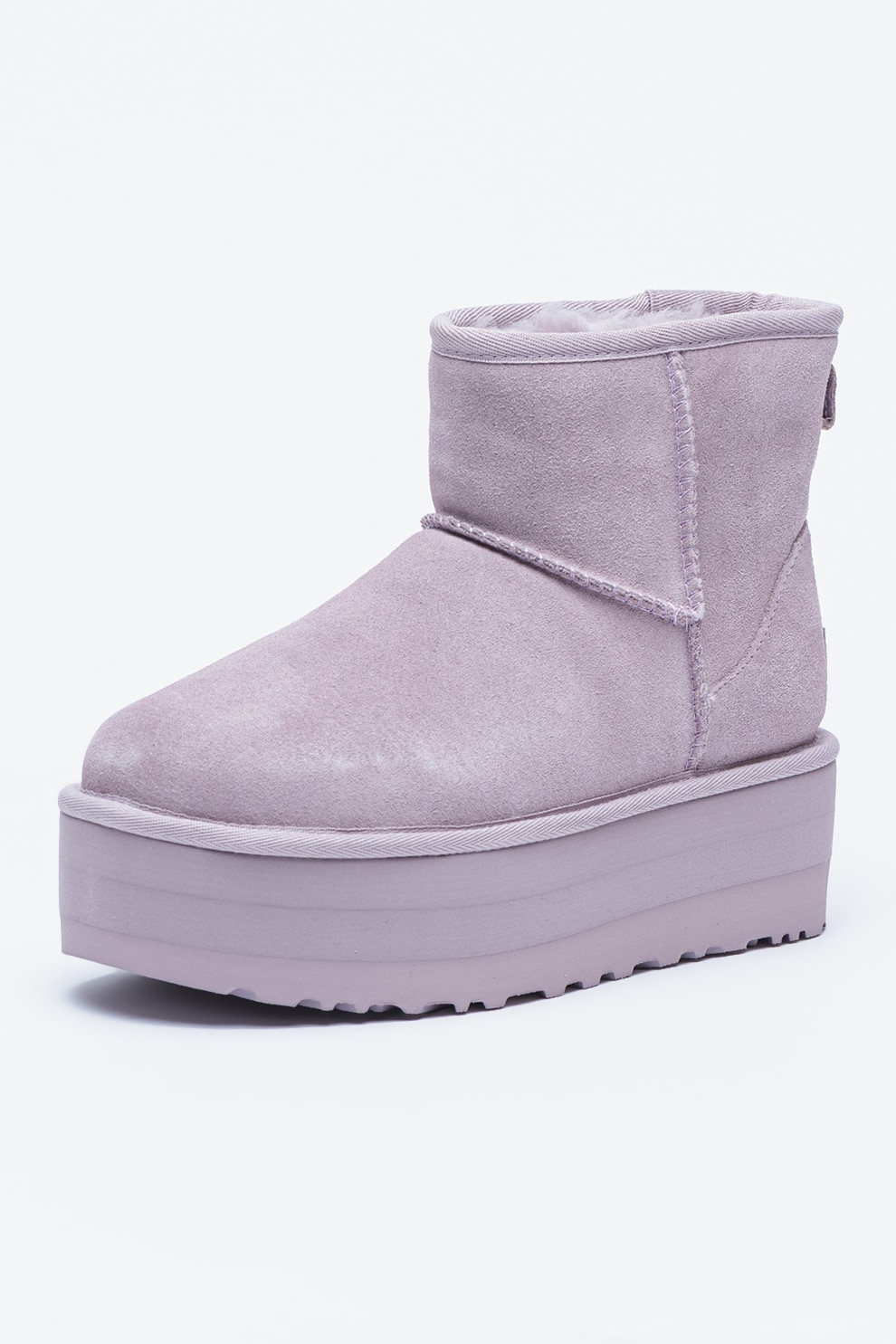 UGG, Ghete flatform rezistente la apa din piele intoarsa Classic Mini ...
