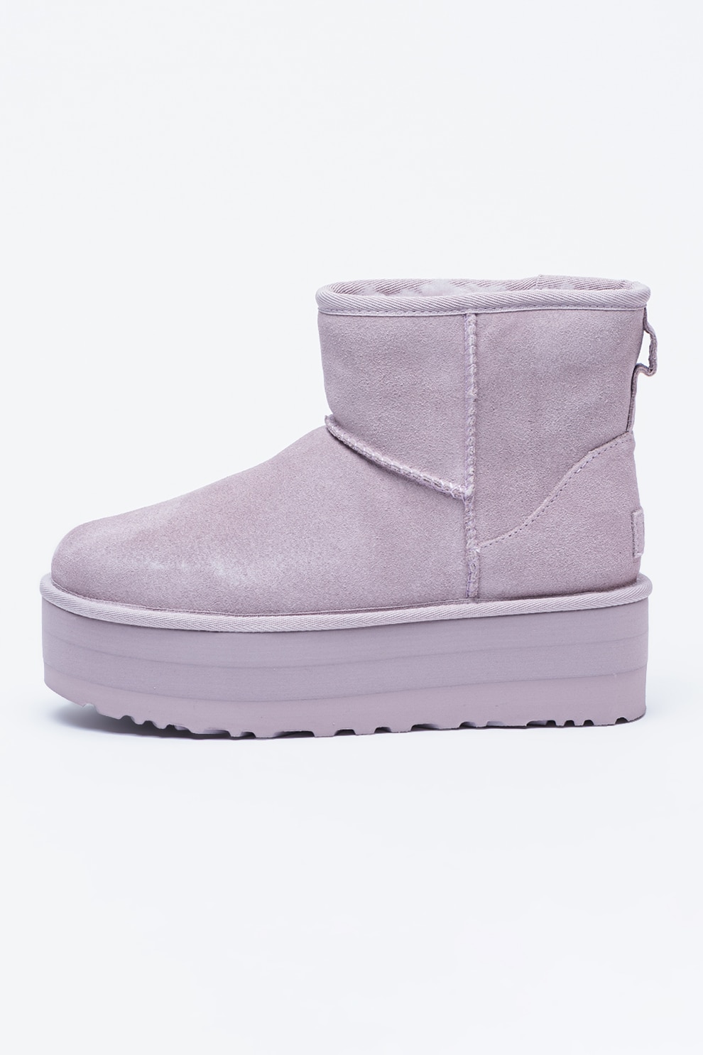 UGG, Ghete flatform rezistente la apa din piele intoarsa Classic Mini ...