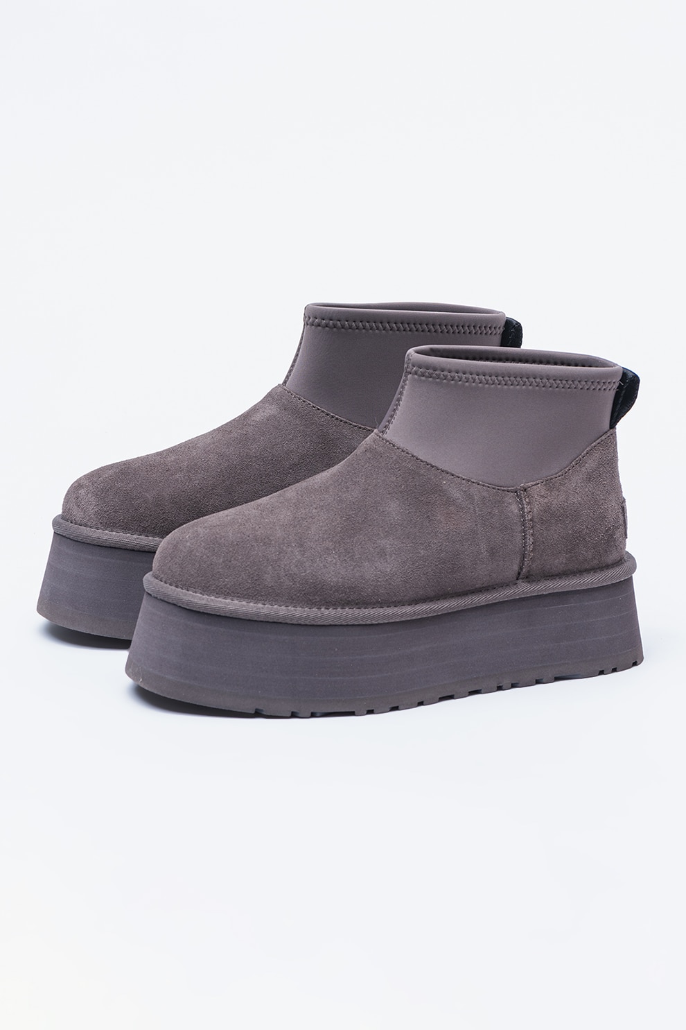 UGG, Ghete de piele intoarsa cu segment din material textil Classic ...